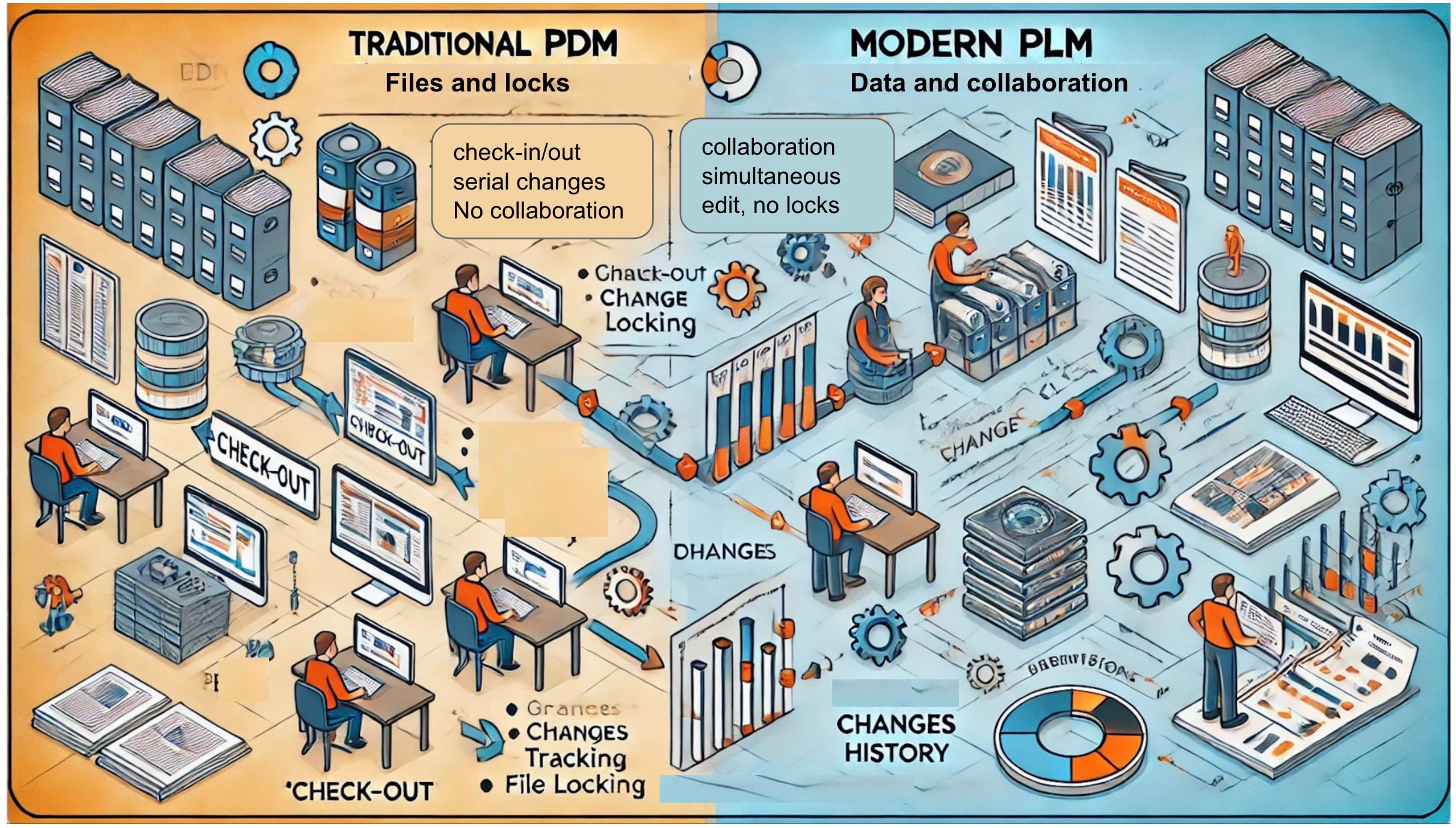Beyond PLM (Product Lifecycle Management) Blog PDM vs. PLM: Top 5 Revision Control and Lifecycle ...